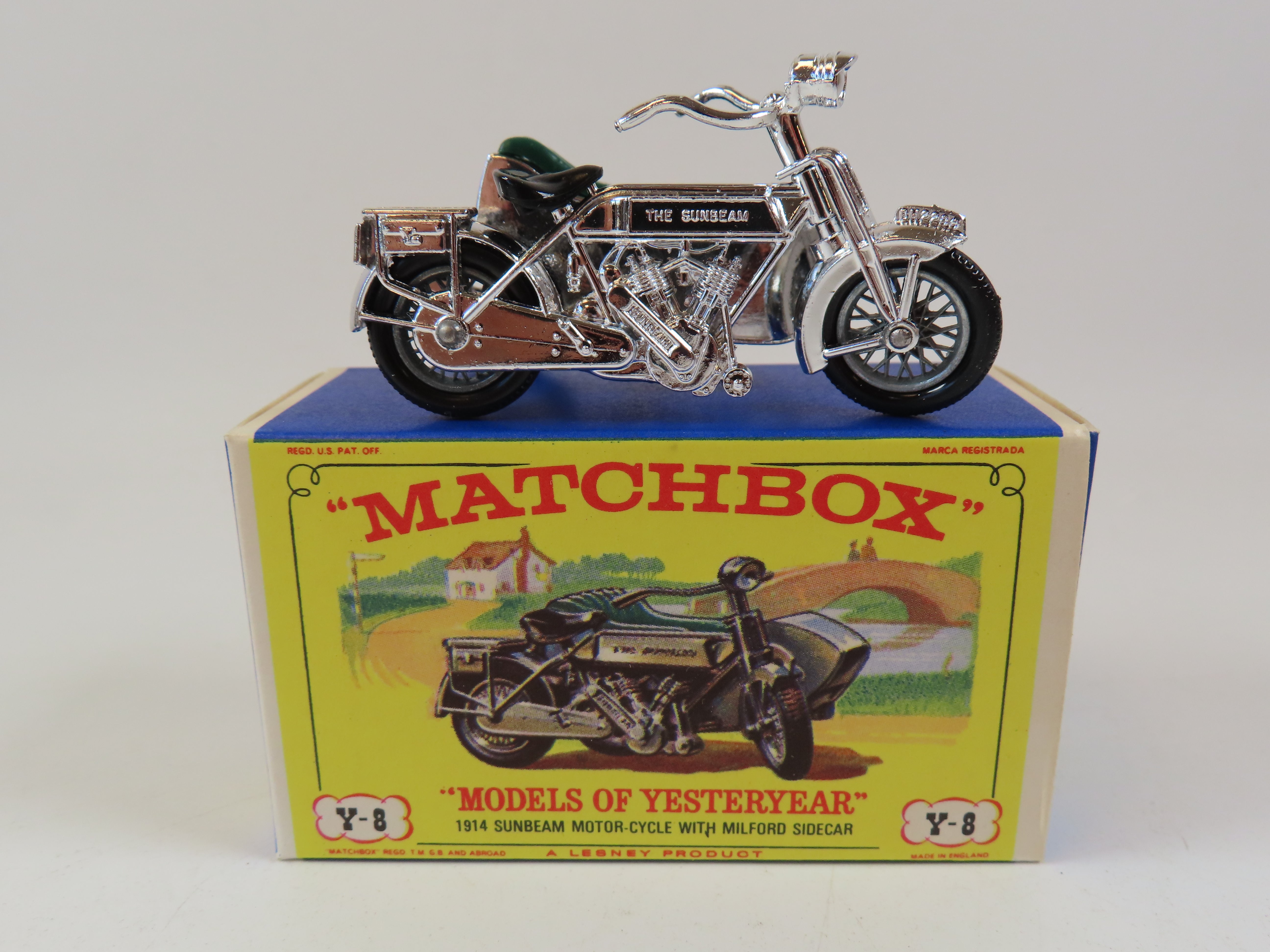 Matchbox Yesteryear Y-8 1914 Sunbeam Motor-Cycle with Milford Sidecar, – Andrew Clark Models