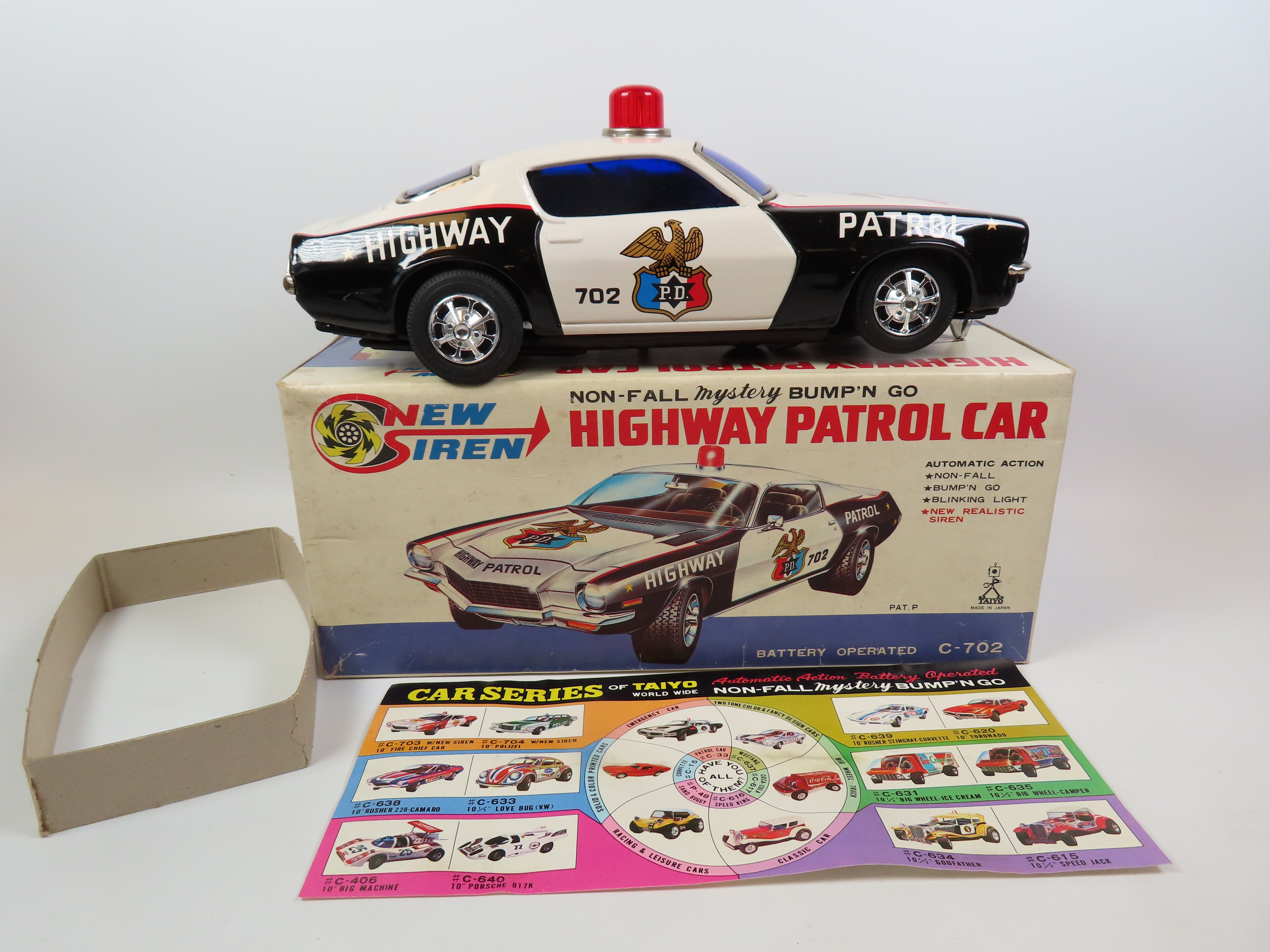 Taiyo Made in Japan C-702 Highway Patrol Car, tinplate, battery operat ...