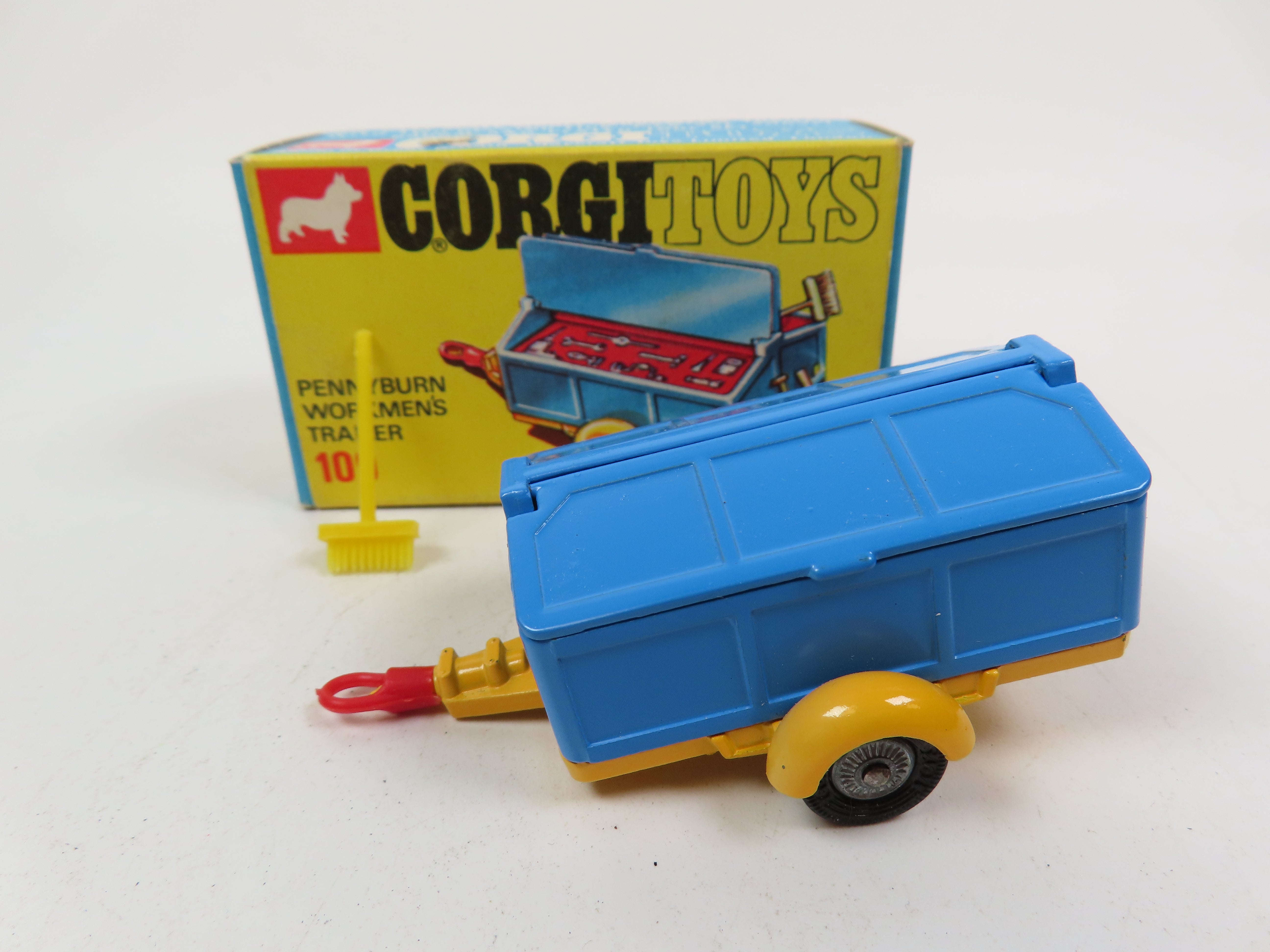 Corgi 109 - Pennyburn Workmen's Trailer - Blue/Yellow - Very Near Mint ...