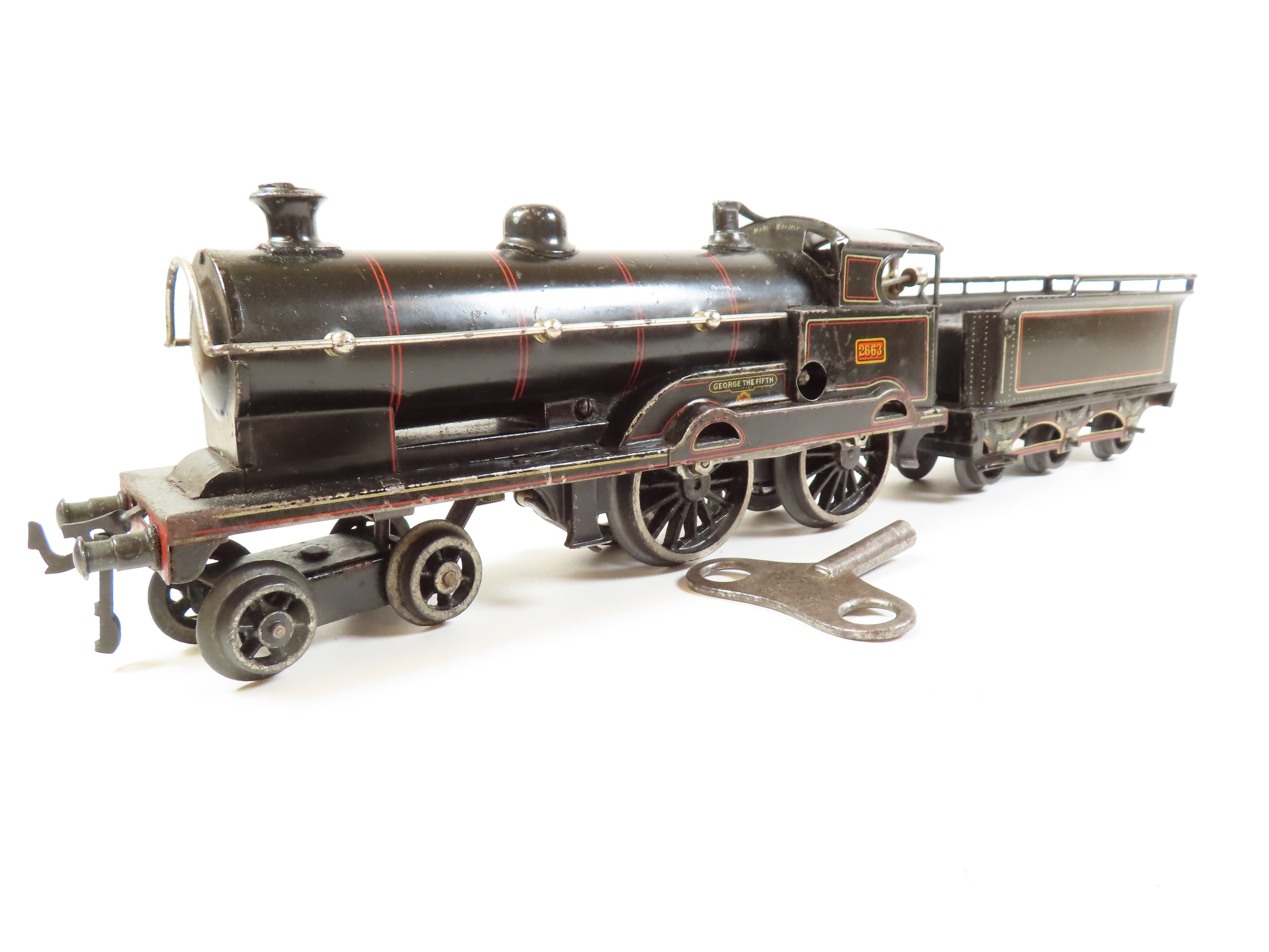 Bing 4-4-0 LNWR 'George the Fifth' Loco & Tender, O Gauge, Nice Exampl ...