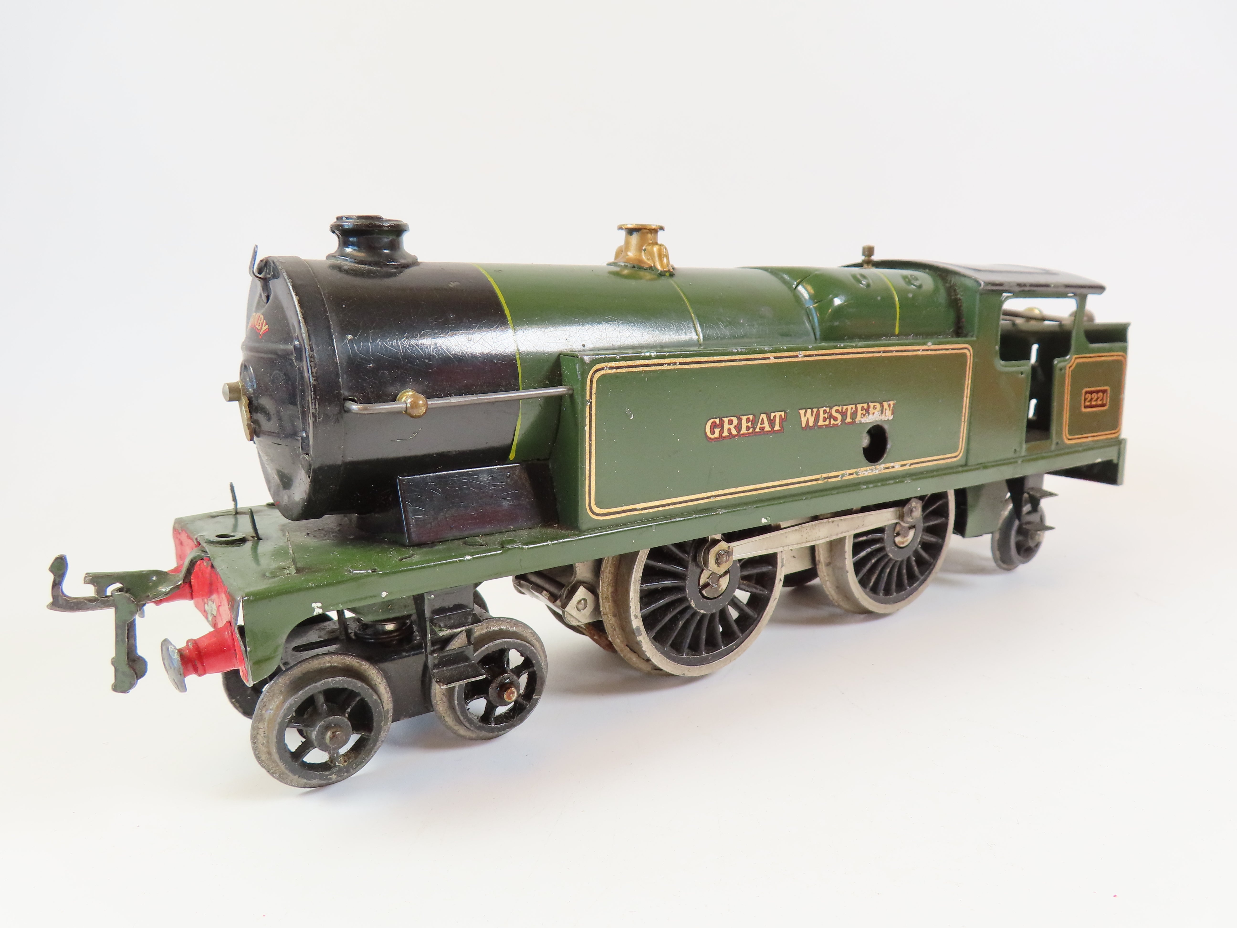 Hornby No.2 Clockwork Tank Loco GWR 4-4-2 2221, O Gauge, Near Mint ...