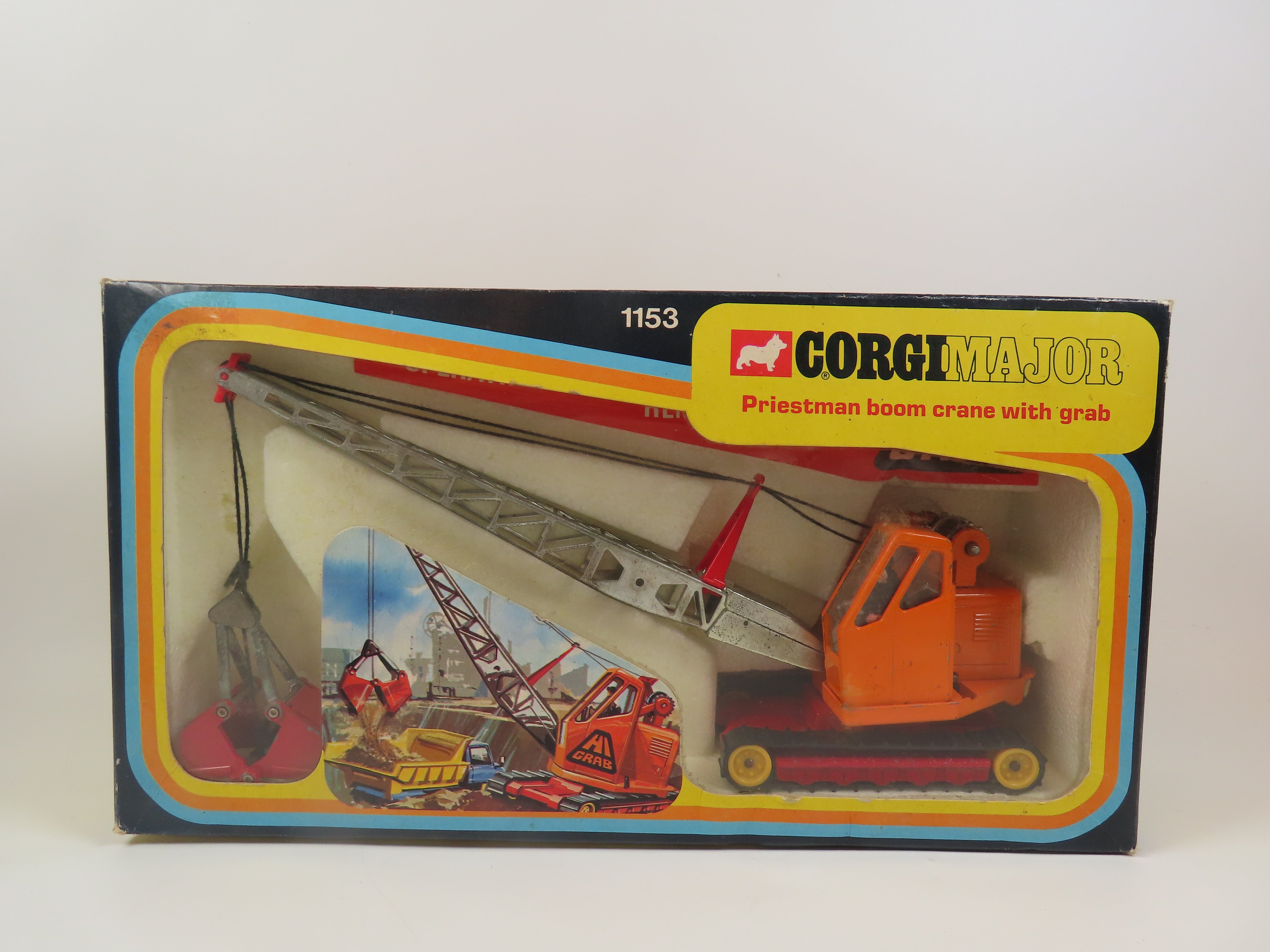 Corgi Major 1153 Priestman Boom Crane with Grab, Nice Example/Boxed ...