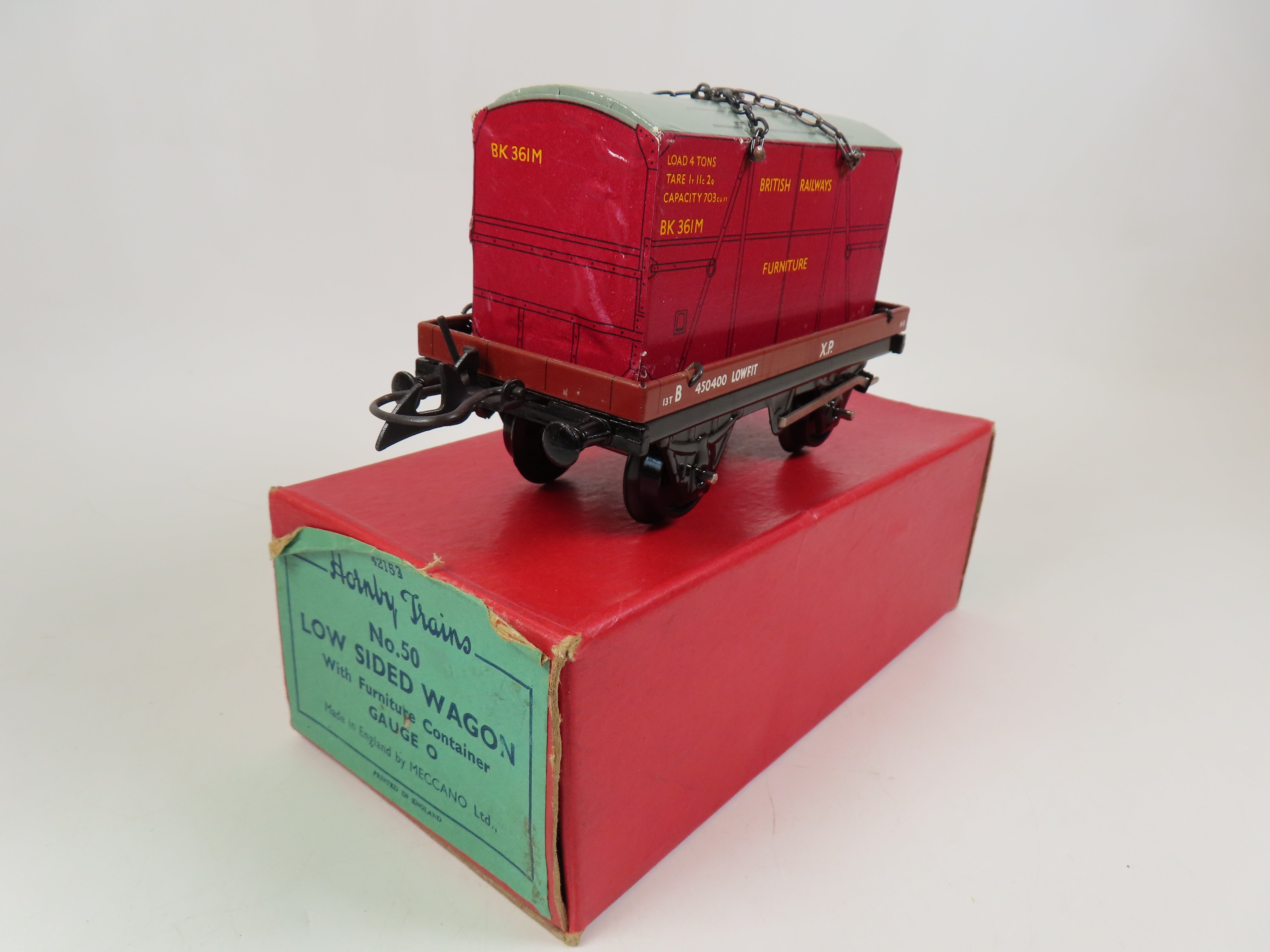 Hornby Trains No.50 Low Sided Wagon & Furniture Container, O Gauge, Ve ...
