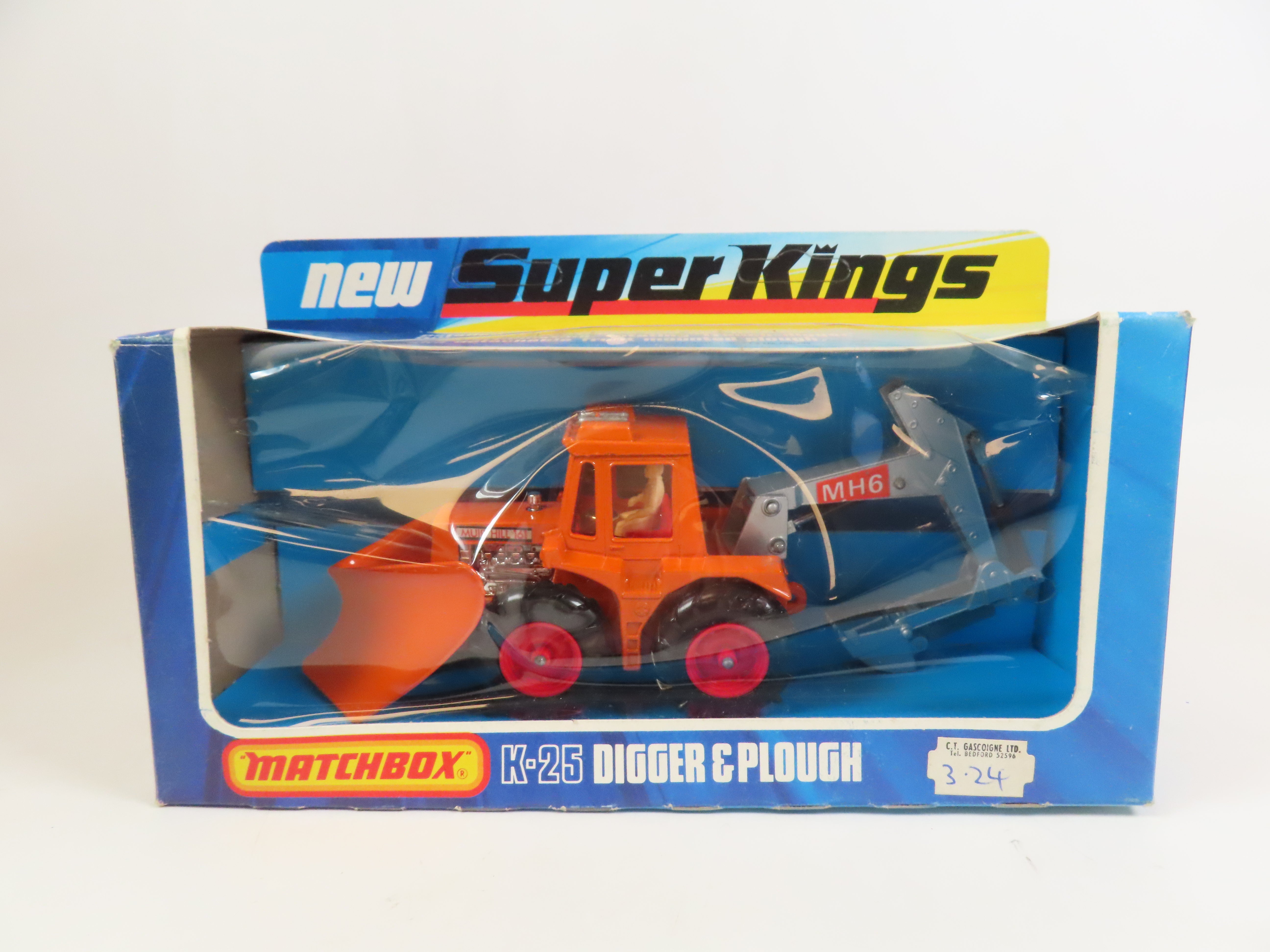 Matchbox SuperKings K-25 Digger & Plough 'Muir Hill', 99% Mint/Boxed ...